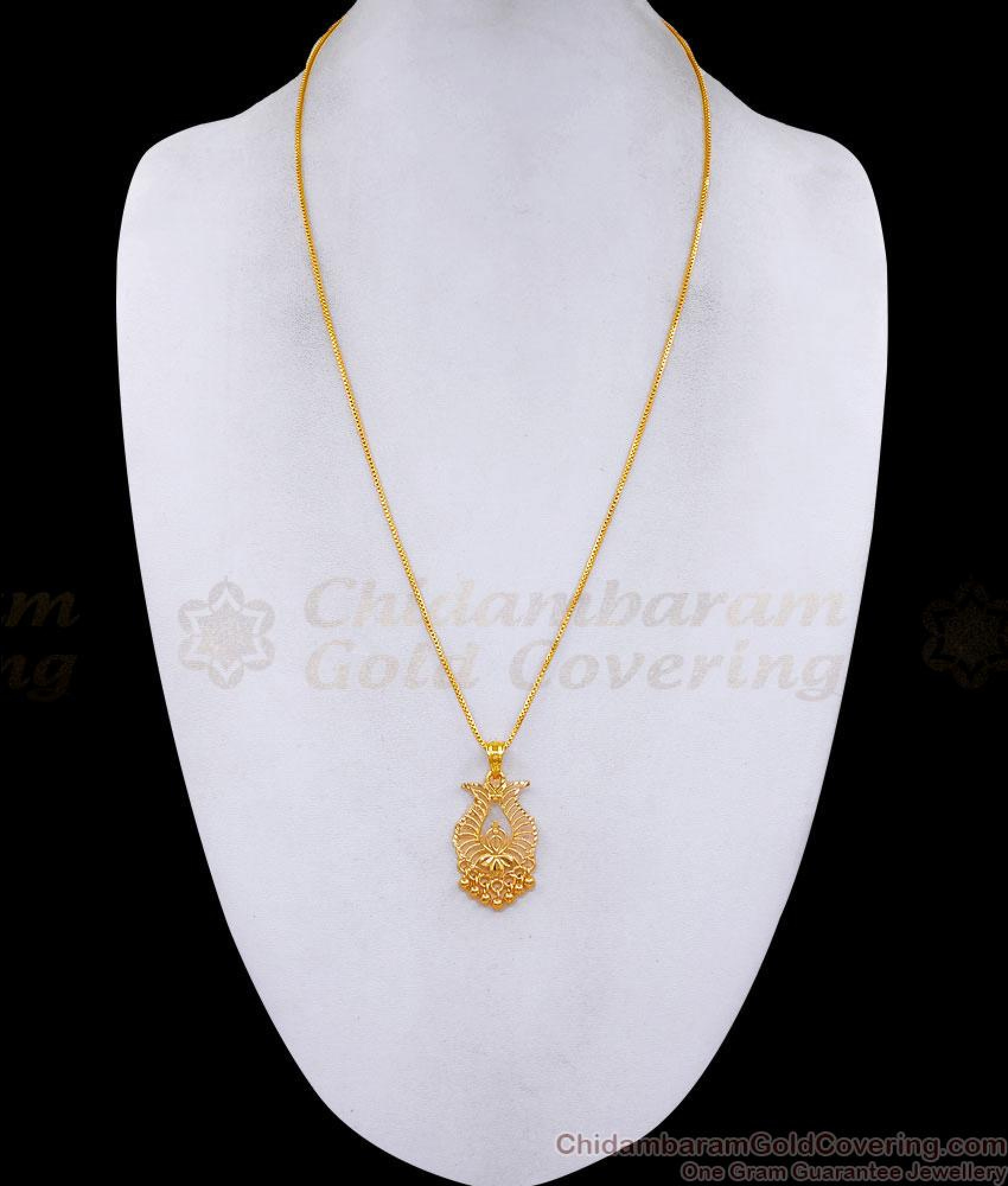 Buy Pure Gold Tone Small Floral Dollar Chain Daily Wear Design BGDR1405