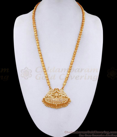 30 Inch Long Impon Lotus Dollar Gold Chain Design BGDR1151-LG