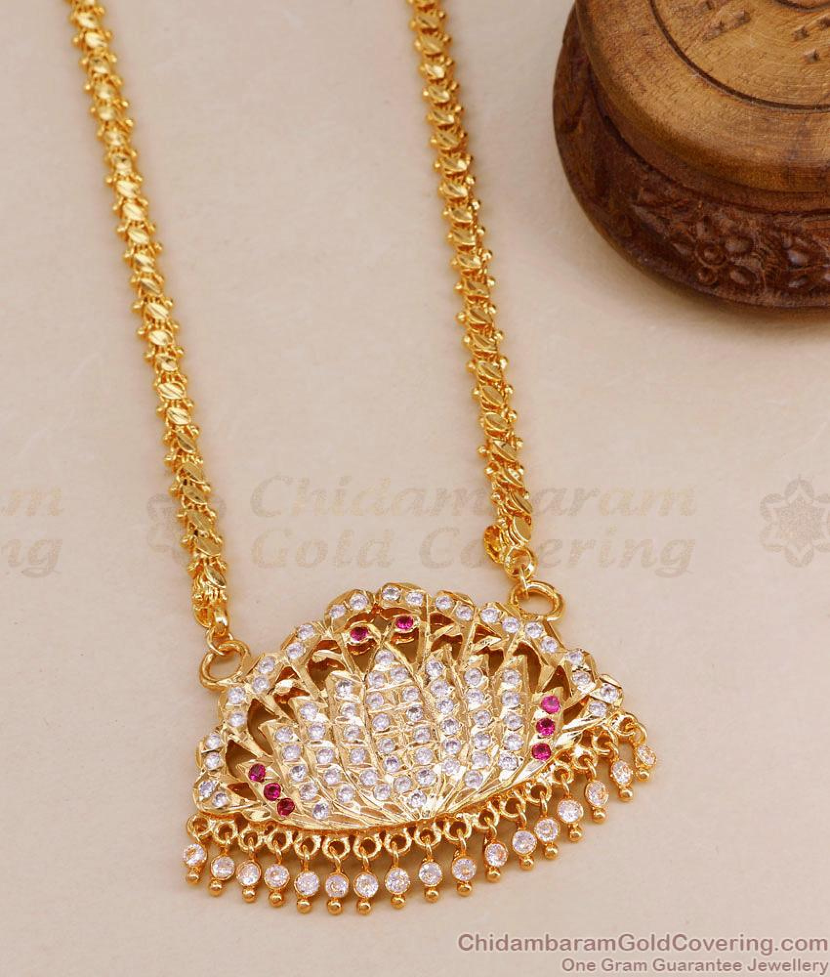 Original Impon Panchaloha Lotus Dollar With Gold Chain BGDR1415