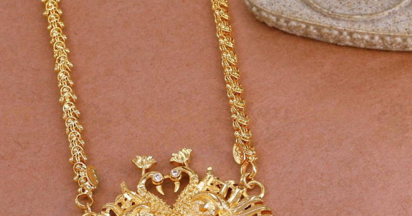 Premium Quality Dual Peacock Design Gold Imitation Dollar Chain BGDR1425