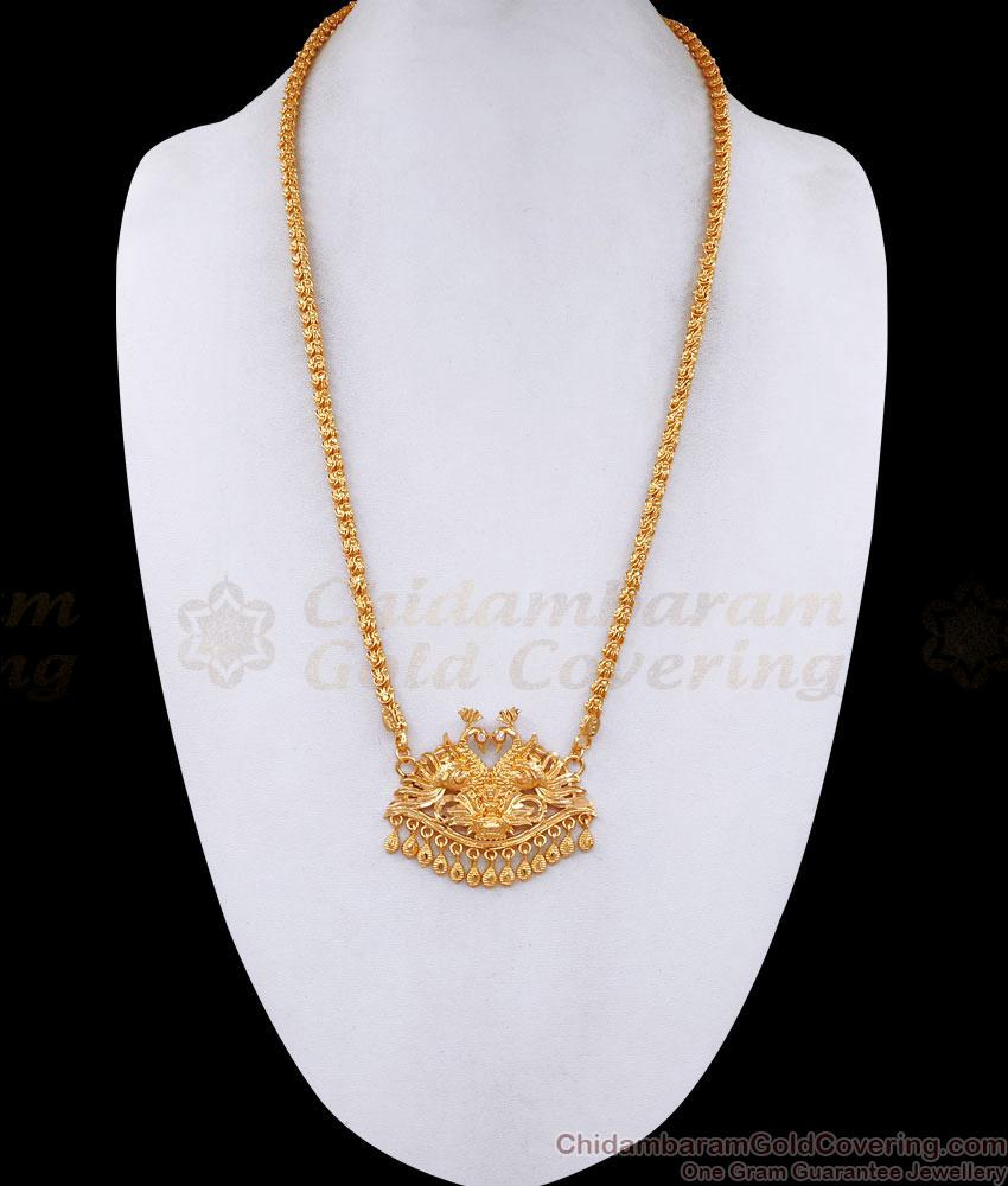 Premium Quality Dual Peacock Design Gold Imitation Dollar Chain BGDR1425