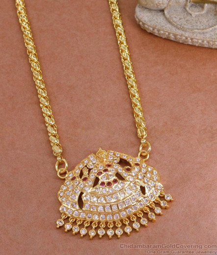 Pretty Impon AD White Stone Gold Impon Dollar Chain Traditional Jewelry ...