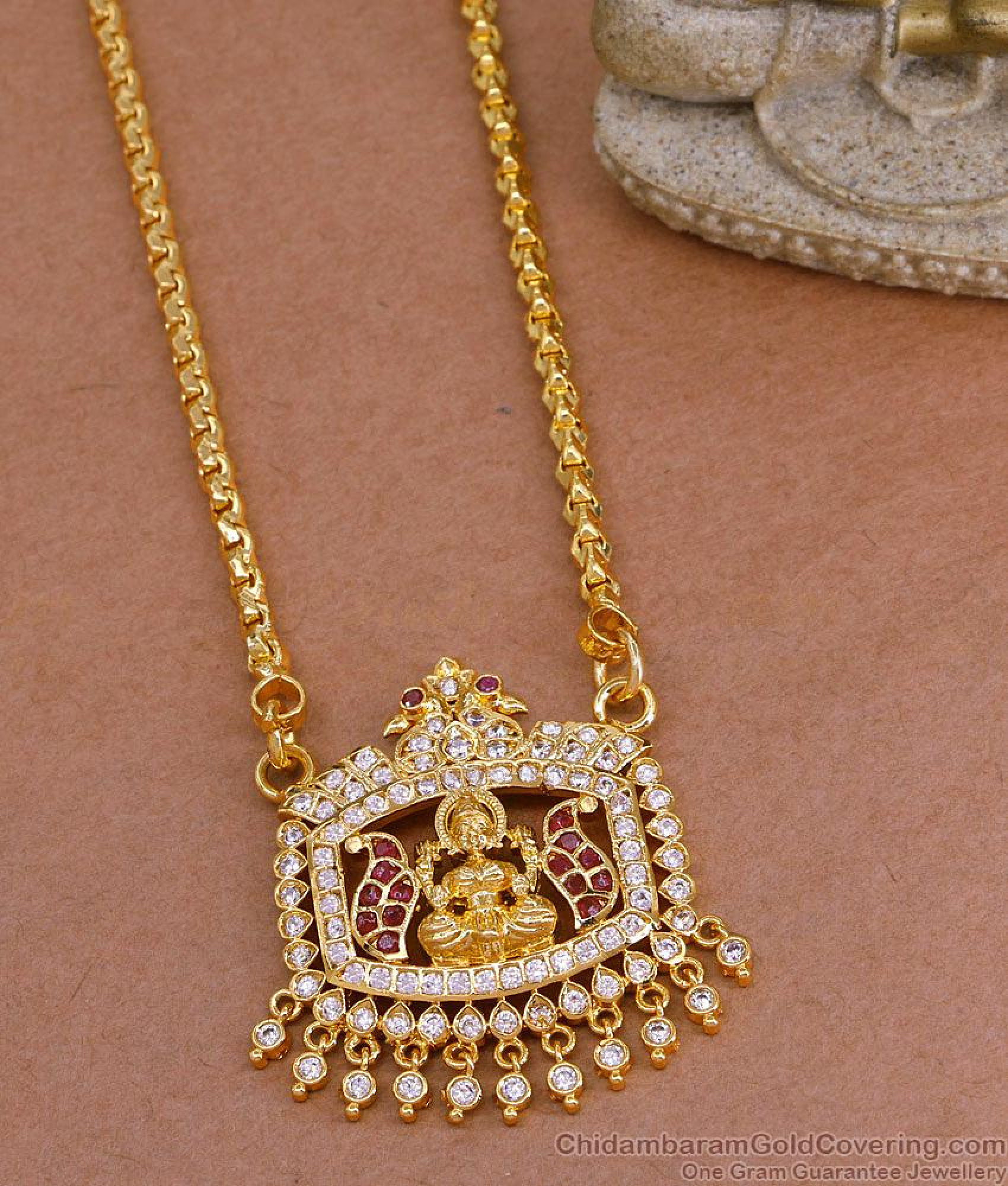 Regular Use Impon Lakshmi Dollar Chain 5 Metal Jewelry For Women BGDR1453