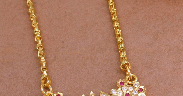 30 Inch Long Namam Sangu Chakram Impon Dollar Chain Thali Design ...