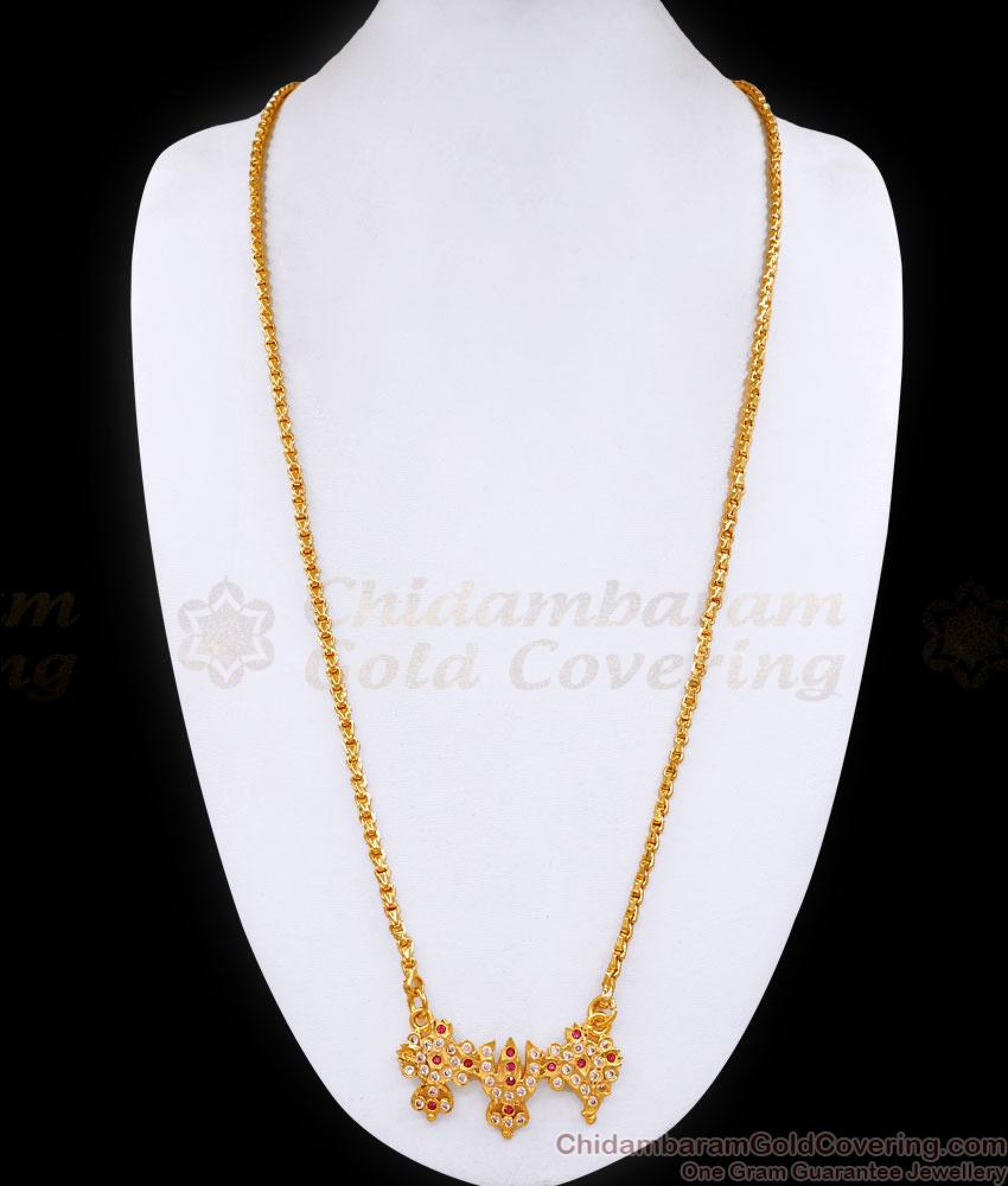 30 Inch Long Namam Sangu Chakram Impon Dollar Chain Thali Design ...