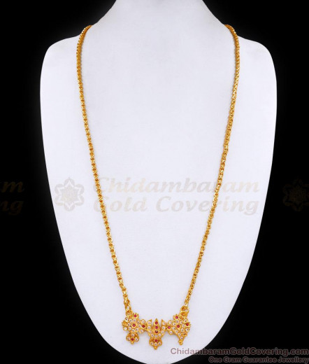 30 Inch Long Namam Sangu Chakram Impon Dollar Chain Thali Design ...