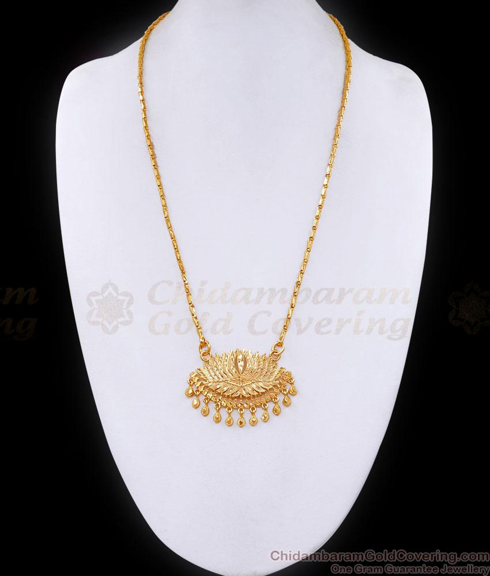 Pure Micro Gold Plated Medium Size Lotus Dollar Chain For Women BGDR1477