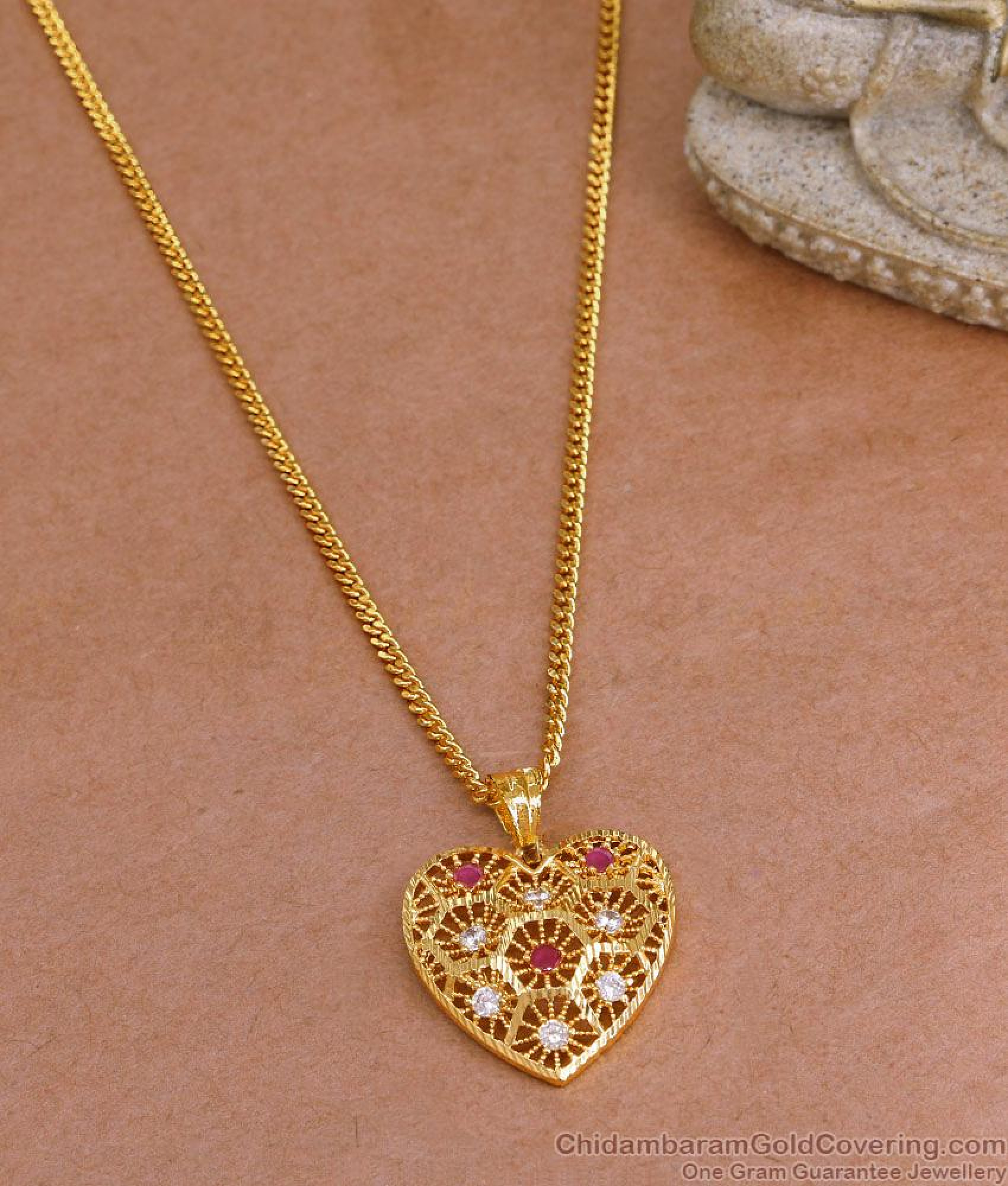 Stylish Heart Shaped Long Dollar Chain Micro Plated Jewelry BGDR1484