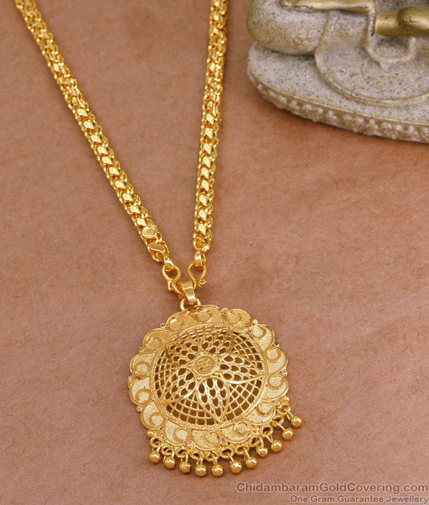 30 Inch Long Plain Light Weight Floral Dollar Chain 1 Gram Gold Jewelry ...