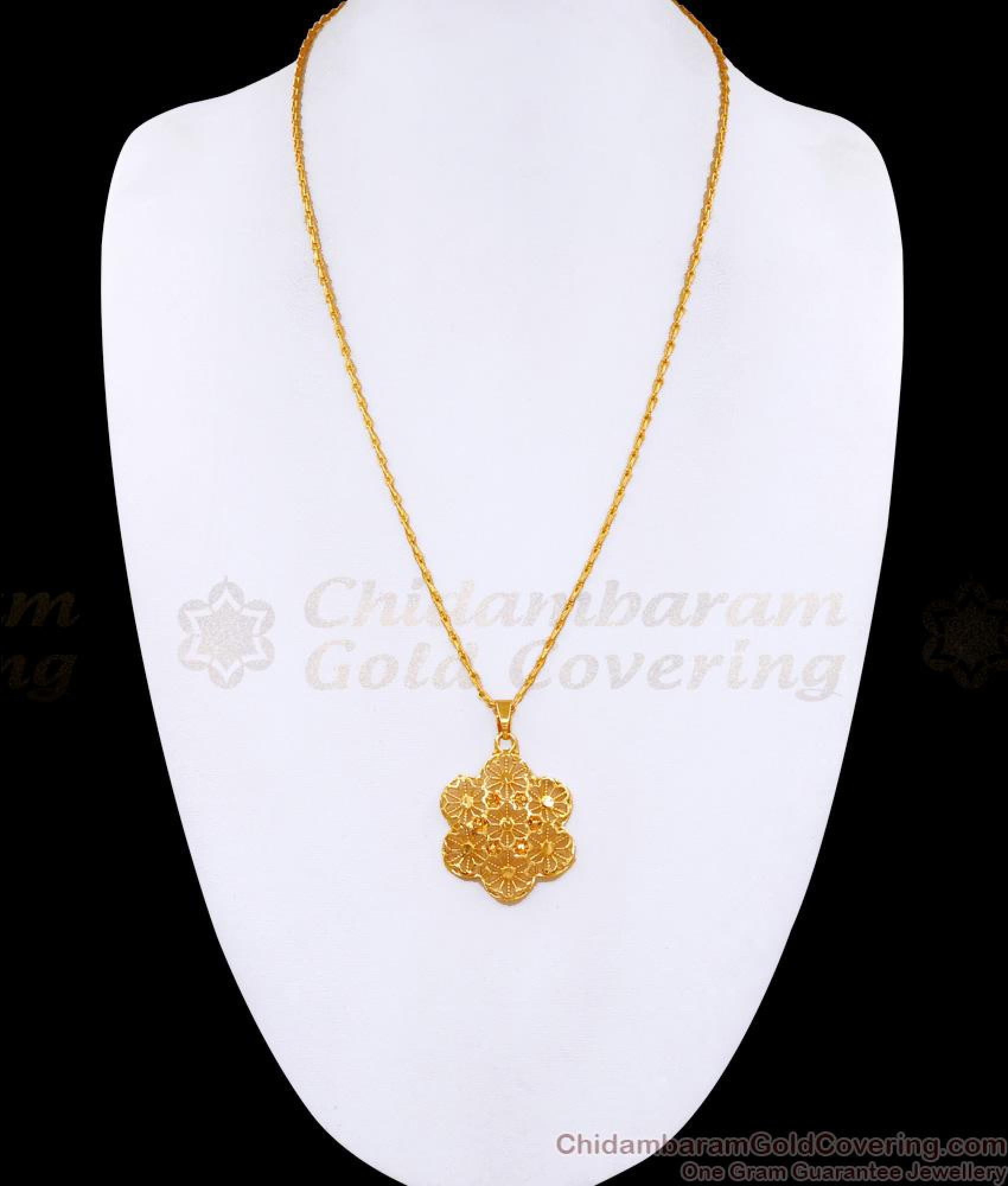 Elegant Flower Design Micro Gold Plated Dollar Chain For Women BGDR1551