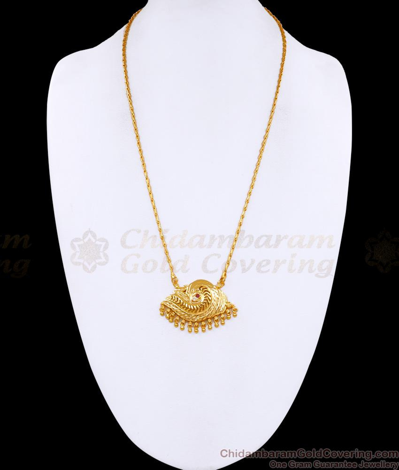 Traditional One Gram Gold Sangu Design Dollar With Wheat Chain BGDR1559