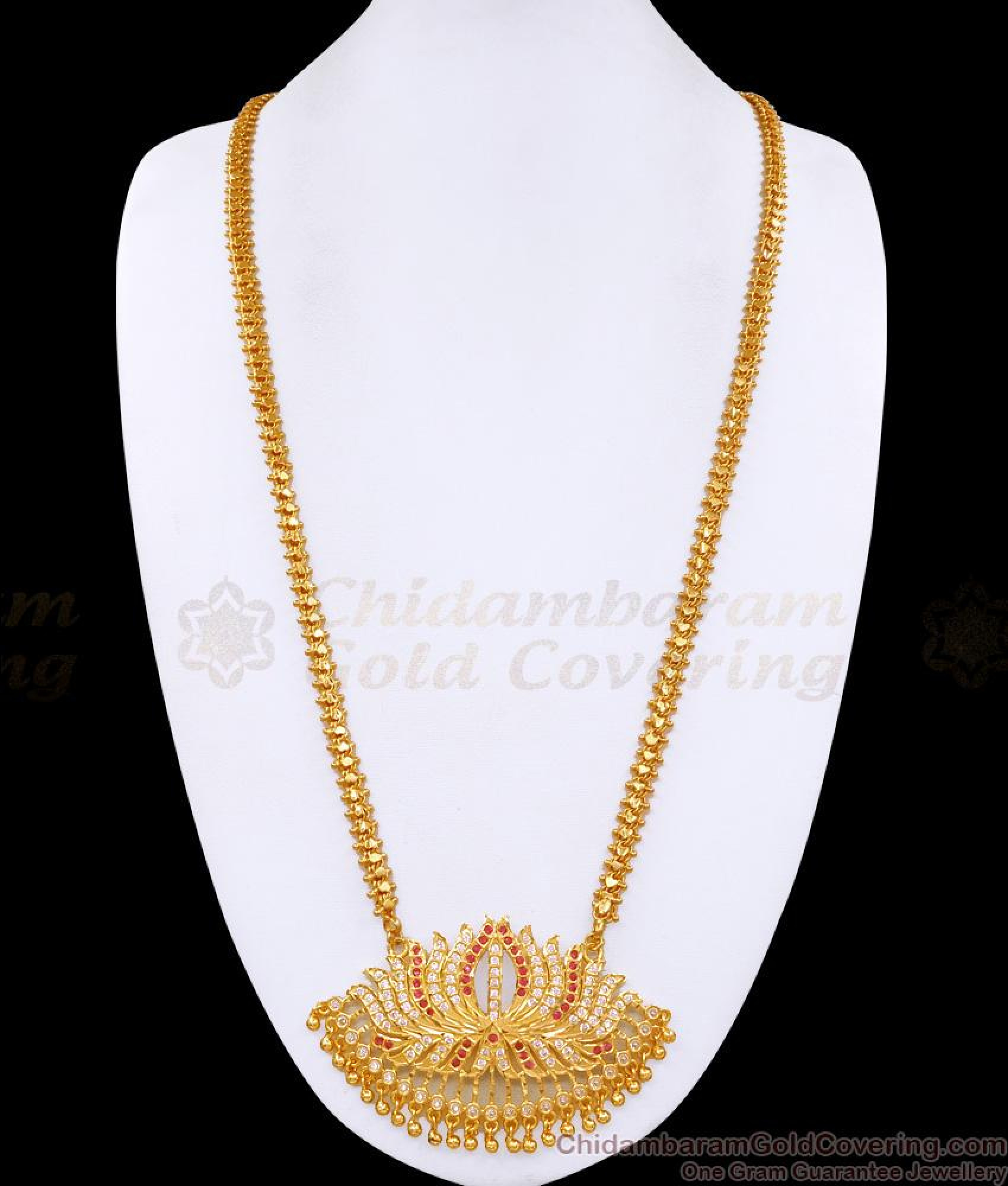 30 Inch Long Grand Bridal Wear Impon Lotus Dollar Chain Five Metal ...