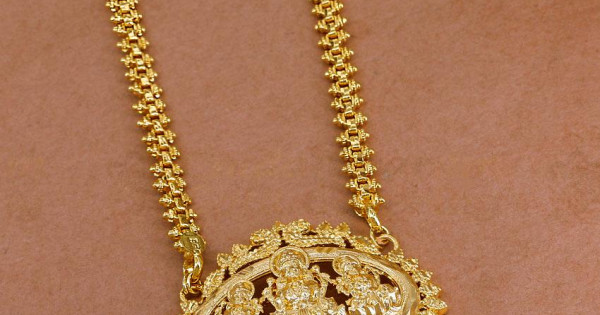 High Quality Micro Gold Polish Gajalakshmi Dollar Chain Wedding Jewelry ...