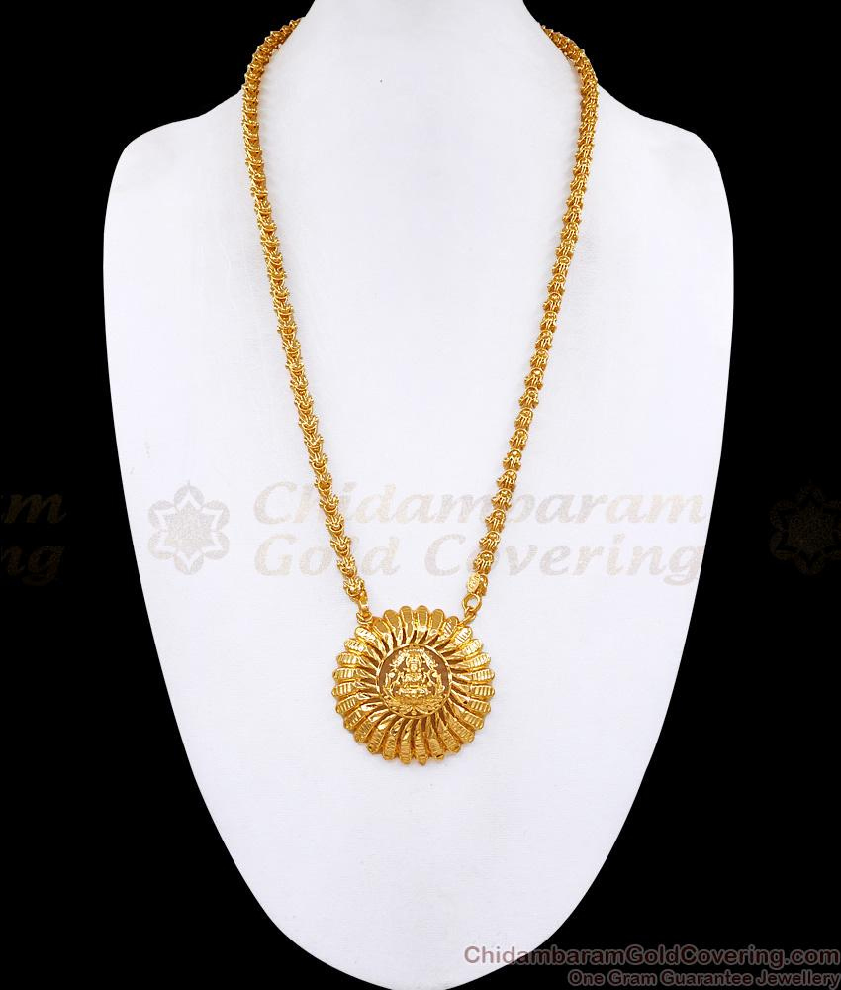 New Arrival Round Gold Dollar Chain Lakshmi Design For Women Fashion ...
