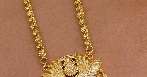 Plain One Gram Gold Lakshmi Dollar Chain For Wedding Functions BGDR1637