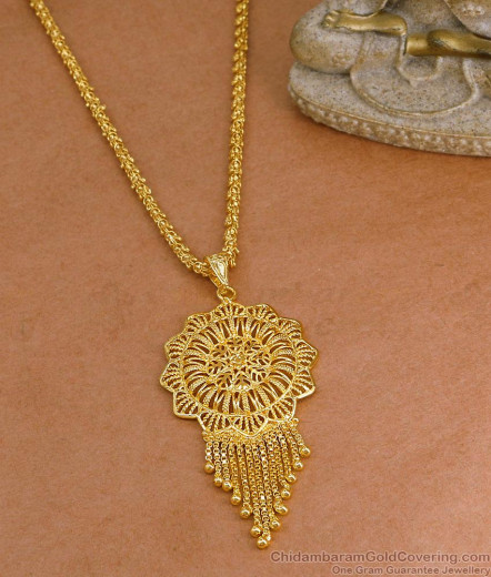 Grand Lakshmi Dollar 1 Gram Gold Chain Plain Design BGDR1161