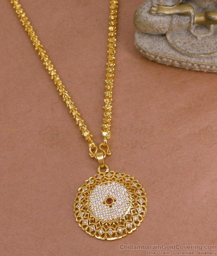 Grand Lakshmi Dollar 1 Gram Gold Chain Plain Design BGDR1161