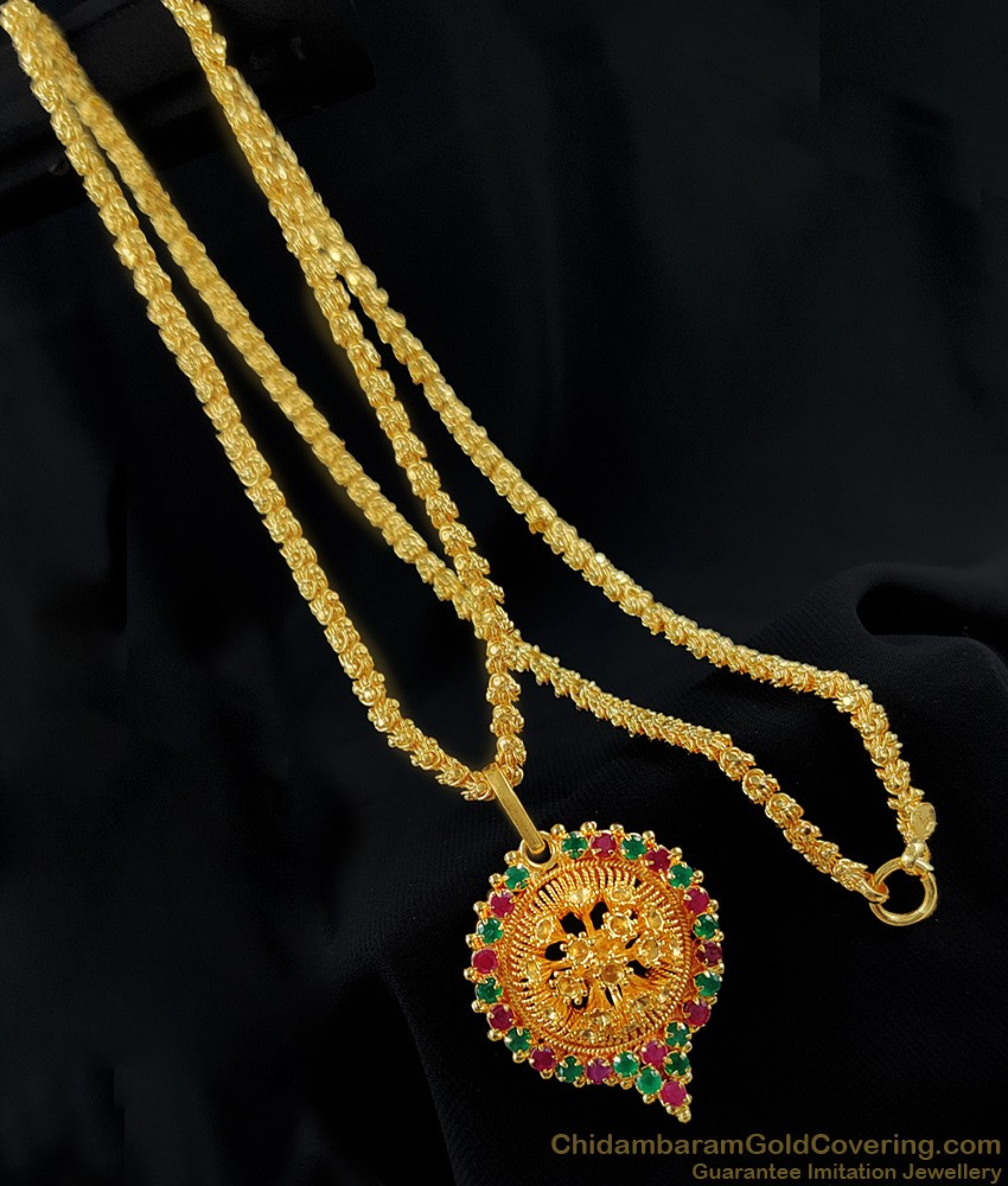 Daily Use 3D Flower Pattern Gold Plated Dollar Chain