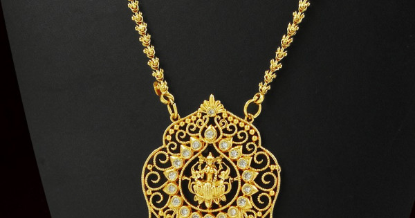 Gold Pattern Light Weight Big Lakshmi Chain for Women