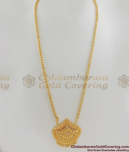White AD Stone Simple Plain Dollar Chain For Women s BGDR317