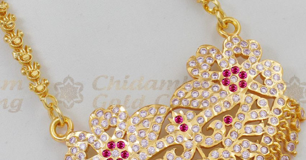 Traditional Big Impon Dollar With Pink And White Stone Gold Plated ...