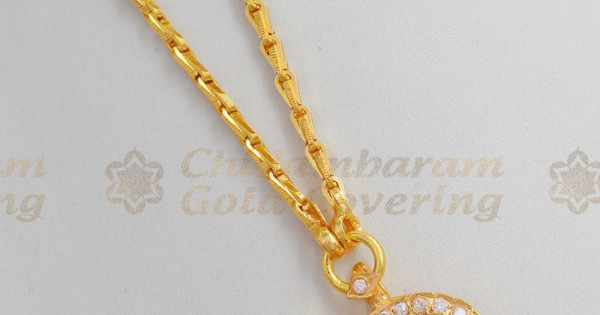 Small Size Om With Vel Murugan Panchaloga Gold Dollar Chain Premium ...