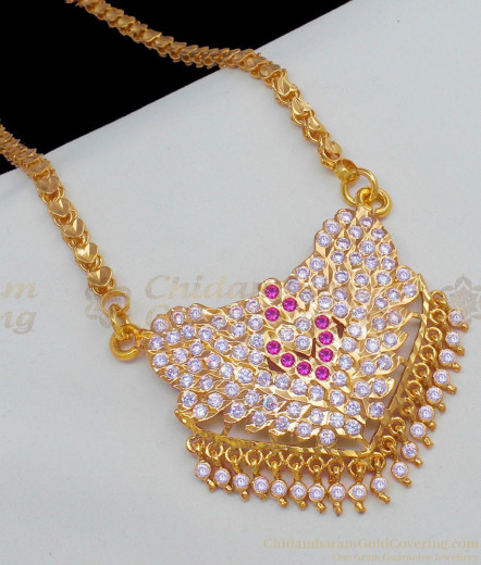 New Arrival Big Gold Impon With Pink And White Stone Dollar Chain ...