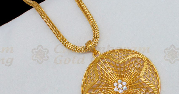 Light Weight Circle Pattern Gold plated Dollar Chain For Traditional ...