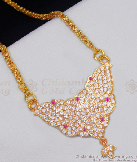 Unique Handmade Multi Stone Gold Plated Dollar Chain For Ladies Daily ...