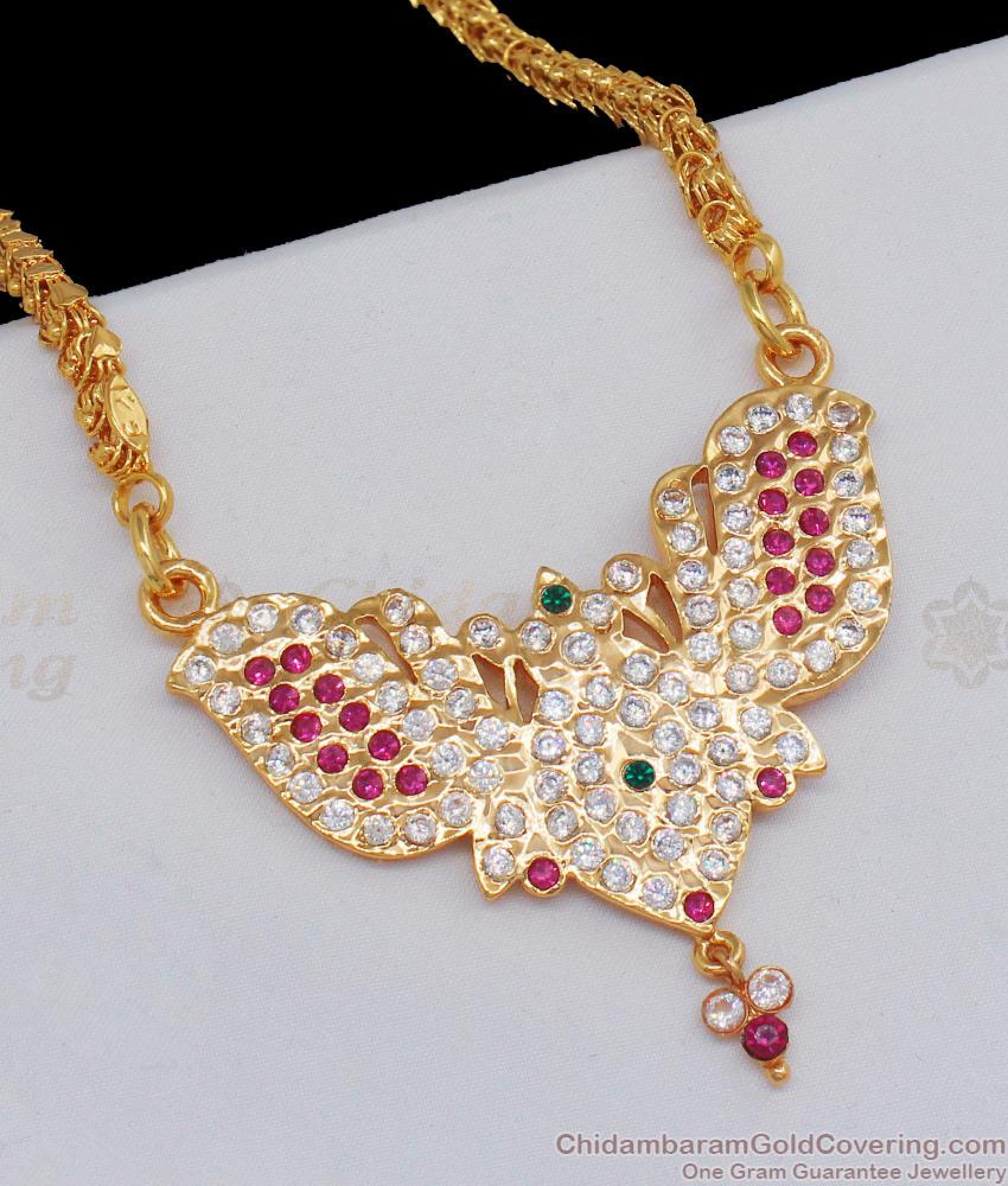 Buy Gram Gold Plated Impon Dollar Chain Double Swan Design BGDR610