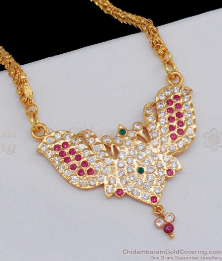 Unique Handmade Multi Stone Gold Plated Dollar Chain For Ladies Daily ...