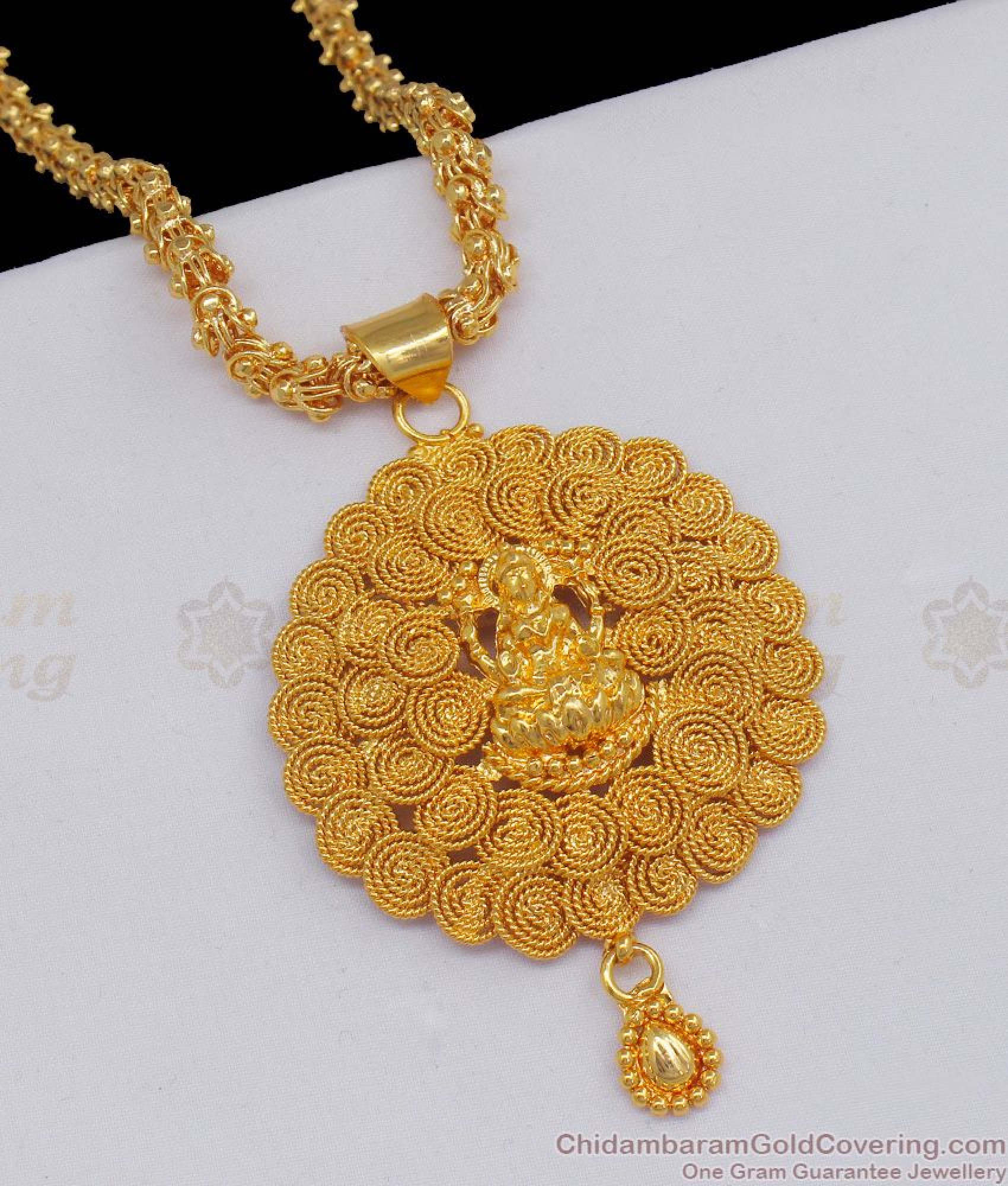 Buy Fascinating Lakshmi Gold Dollar Chain For Ladies One Gram Gold ...