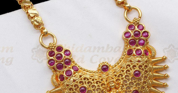 Chandbali Dollar Lakshmi Design Ruby Stone Gold Chain BGDR777