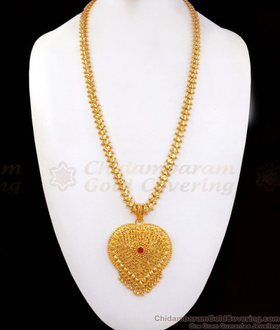 Christian Cross Gold Impon AD Ruby Stone Dollar Chain For Ladies Buy ...