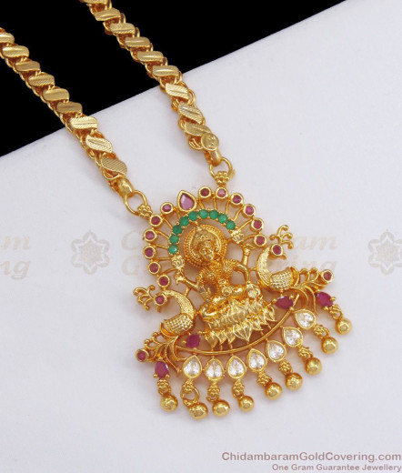 Unique Handmade Multi Stone Gold Plated Dollar Chain For Ladies Daily ...
