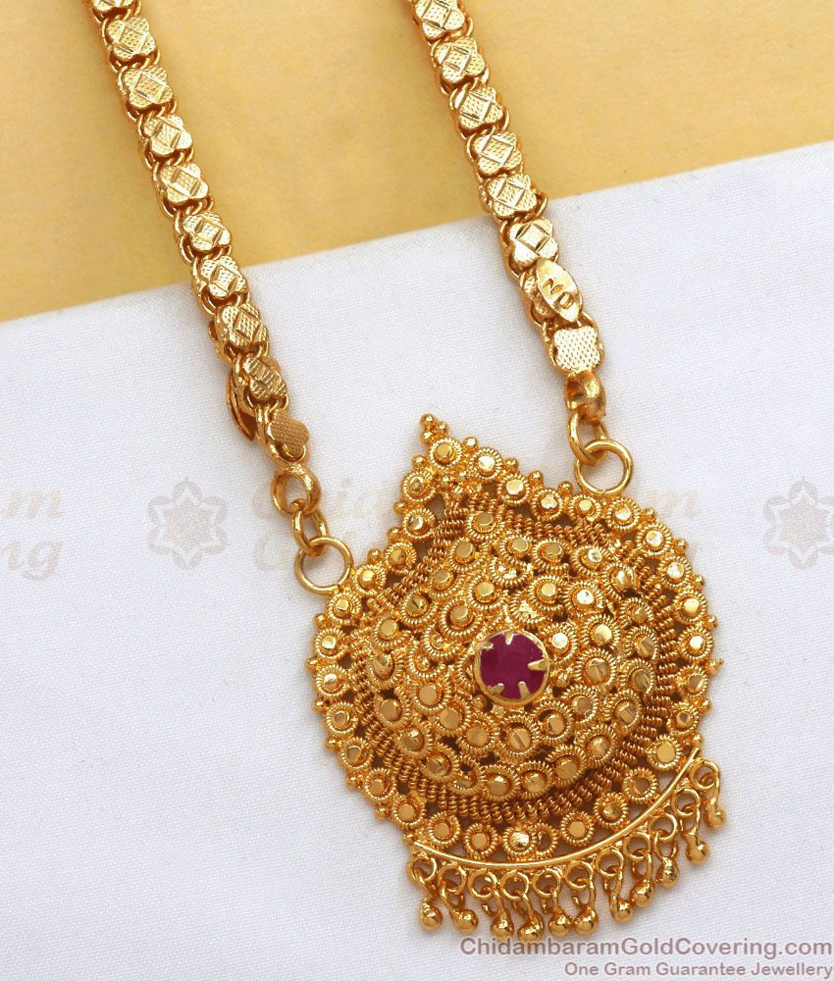 Bridal Gold Plated Dollar Chain Kerala Pattern Shop Online BGDR938
