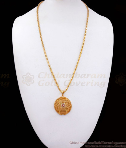 30 inches Long One Gram Gold Dollar Chain For Women Traditional Wear ...