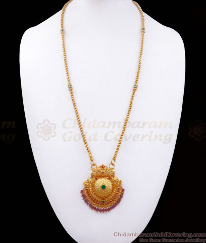 Unique Handmade Multi Stone Gold Plated Dollar Chain For Ladies Daily ...