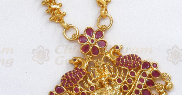Gorgeous Gold Plated Dollar Ruby Kemp Stone Lakshmi Design BGDR954