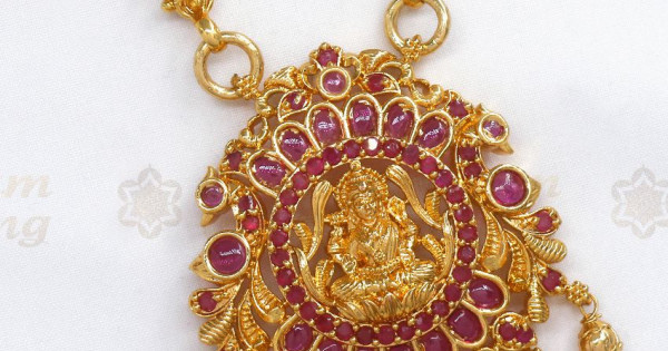 Traditional Lakshmi Design Gold Dollar Chain Kemp Jewelry BGDR955
