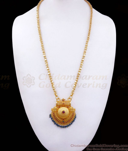 Unique Handmade Multi Stone Gold Plated Dollar Chain For Ladies Daily ...