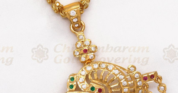Impon Vishnu Sangu Dollar Gold Chain Muti Color Gati Collections BGDR962