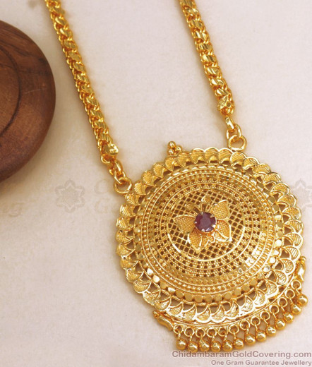 Unique Handmade Multi Stone Gold Plated Dollar Chain For Ladies Daily ...