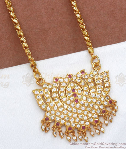 Grand Big Impon Lotus Dollar Chain Gold Daily Use Imitation Jewelry BGDR999