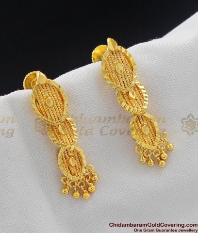 Beautiful Gold Tone Thodu Flower Design Jhumki Earrings Buy Online ER1241