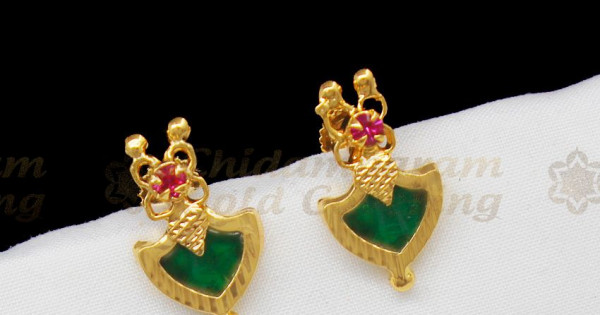 Unique Design Gold Palakka Earring Kerala Studs Collections With Multi ...