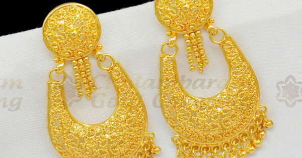 New Fancy Party Wear Gold Inspired Thodu Earrings For Girls And Ladies ...