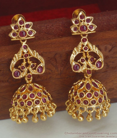 White Pearls Gold Imitation Jimikki Kammal Collection ER3345