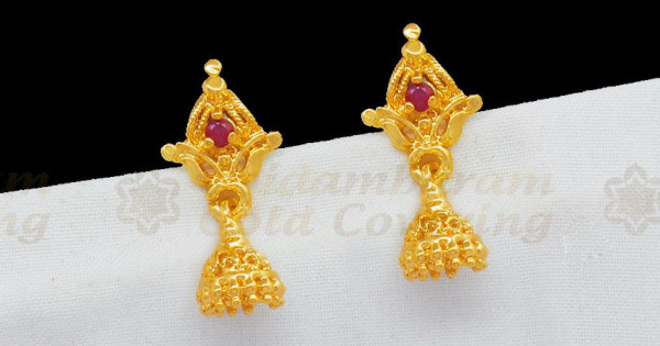 Very Small Simple One Gram Gold Jhumki for Daily Use Shop Online ER1919