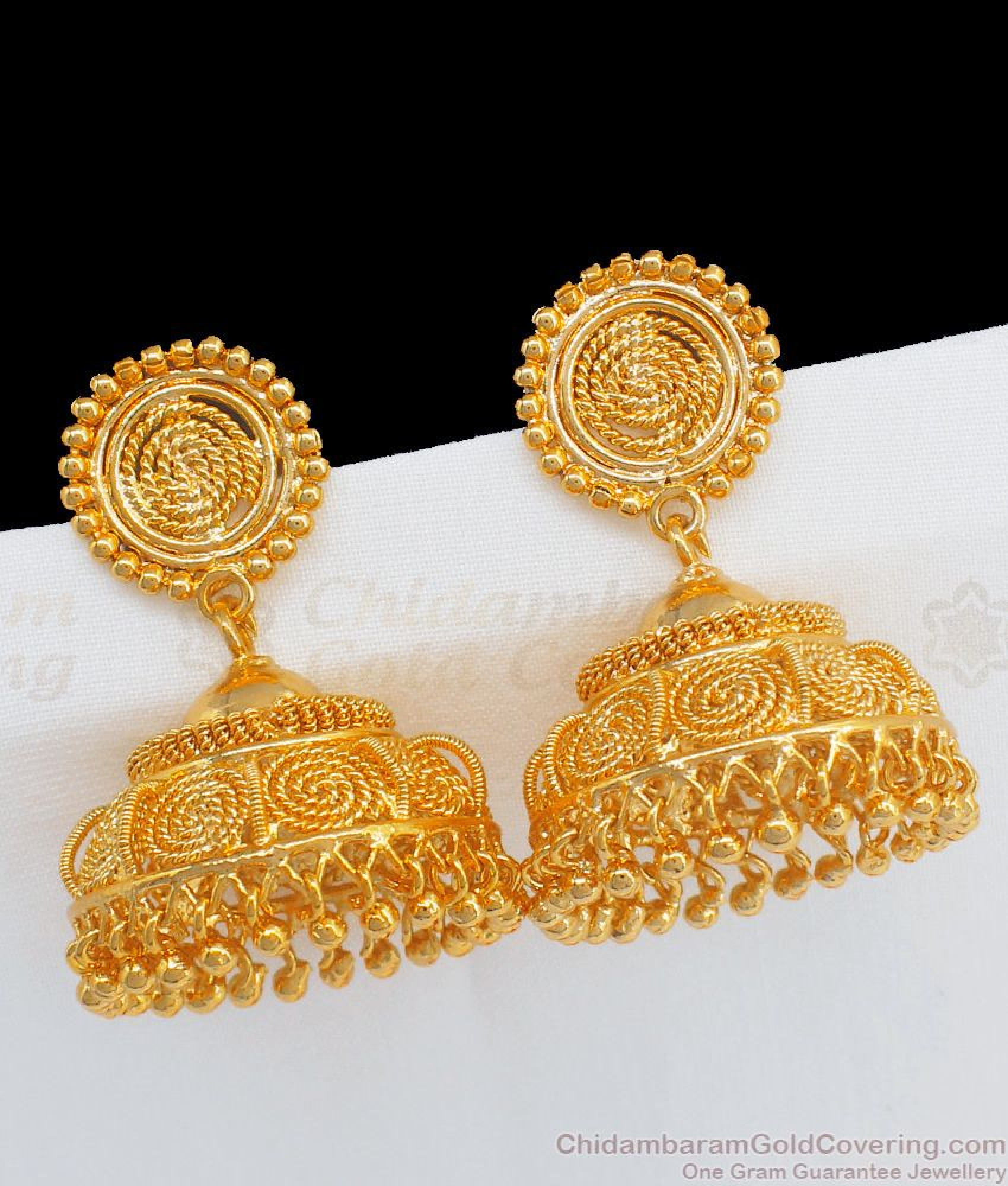 Umbrella Design gold Jimmiki Type Earrings For Bridal Wear ER2193